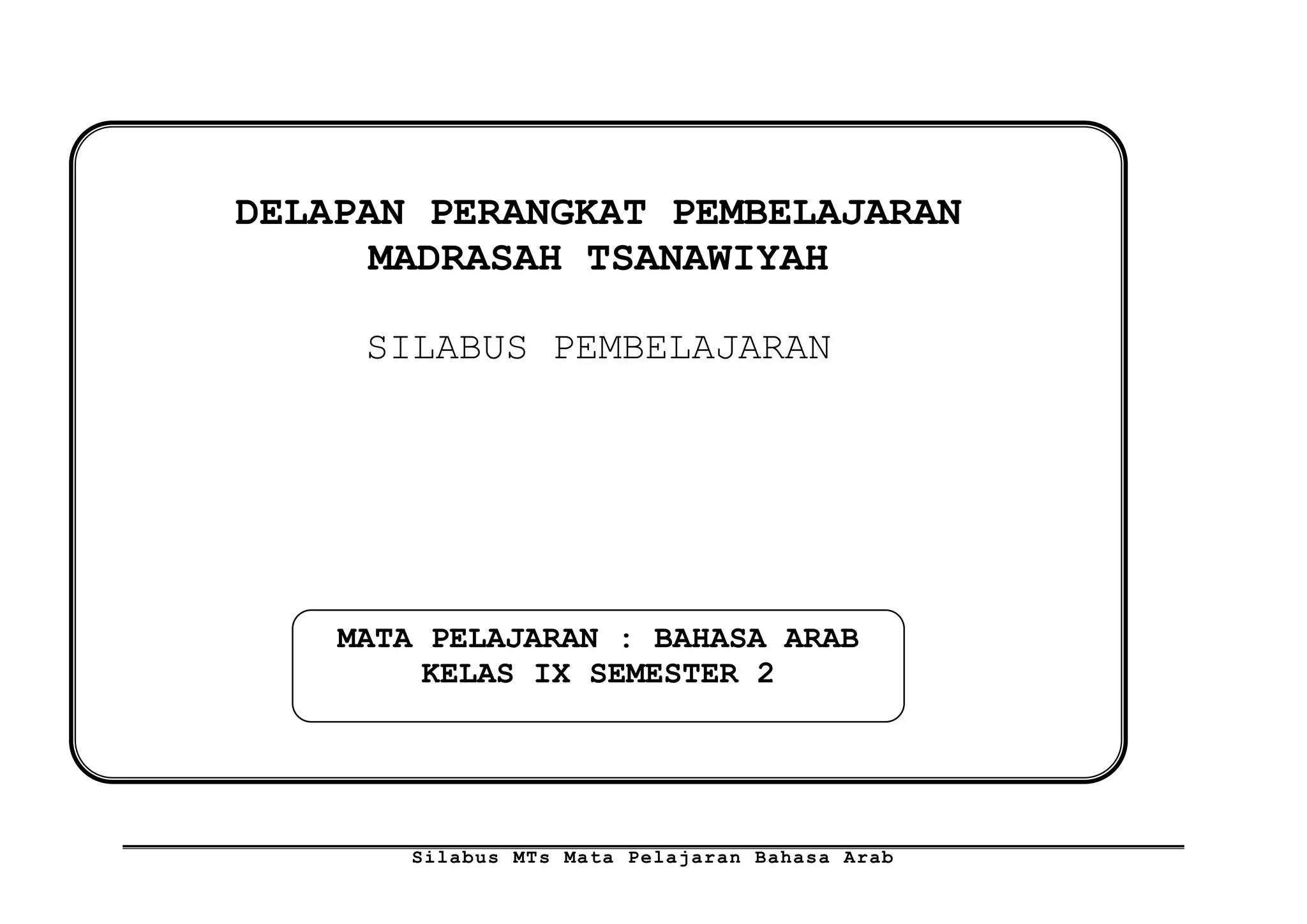 [2] Silabus Bahasa Arab Kls IX | DOC