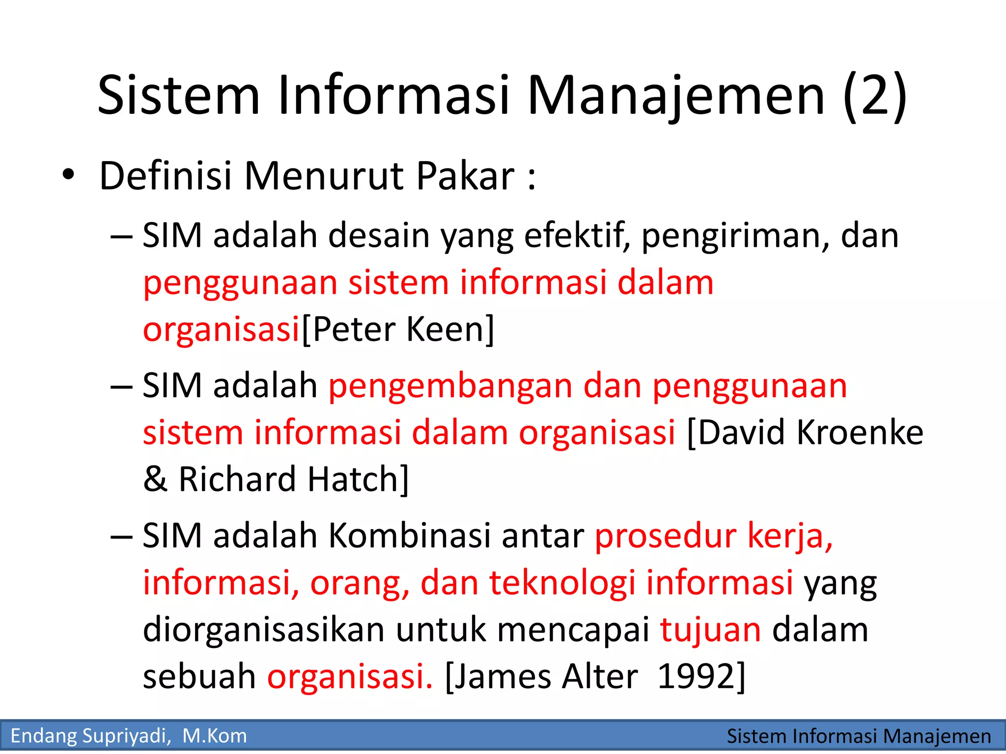 Konsep SIM ( sistem informasi manajemen) | PPTX
