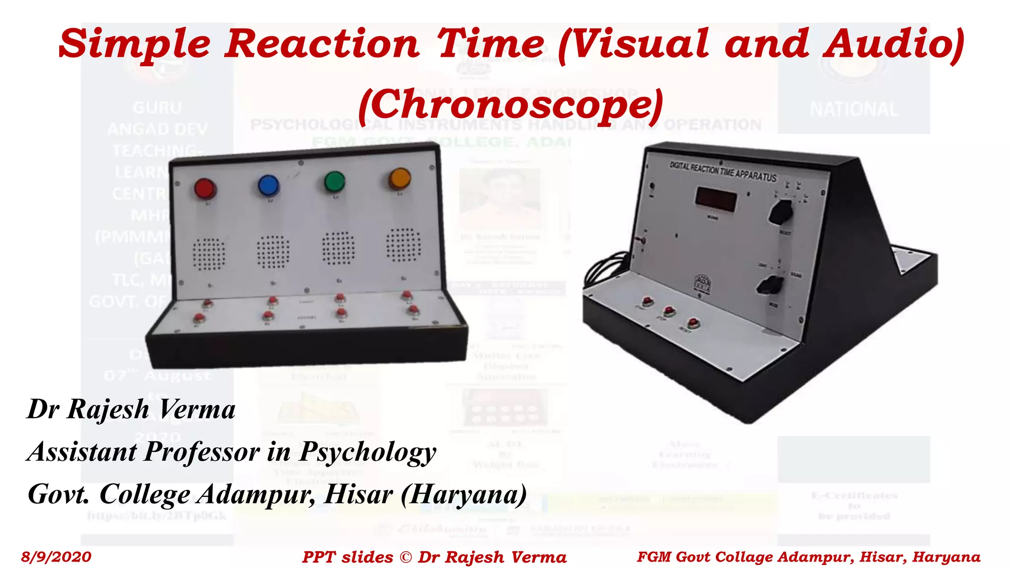 Chronoscope (Simple reaction time) | PPTX