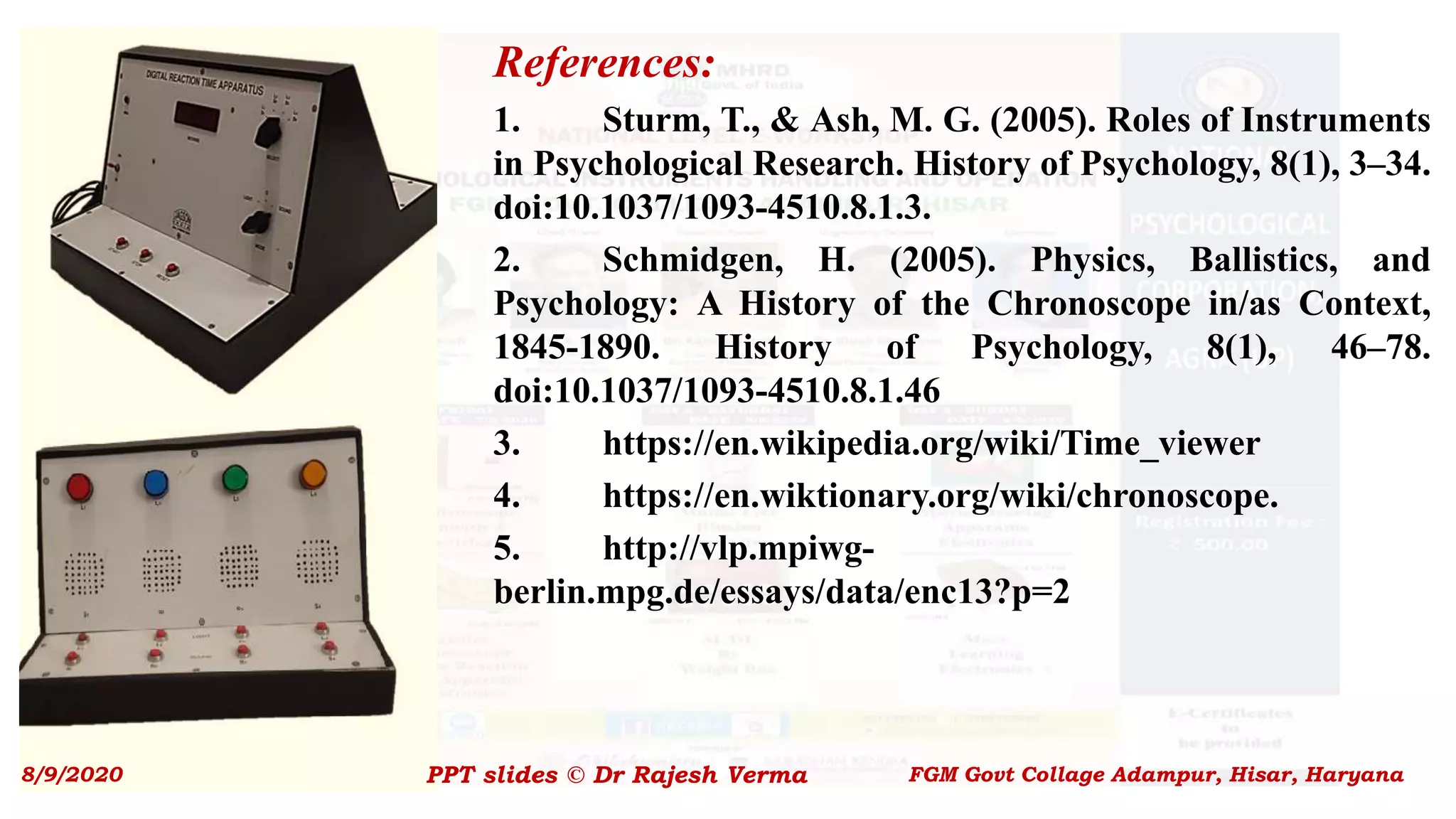 Chronoscope (Simple reaction time) | PPTX