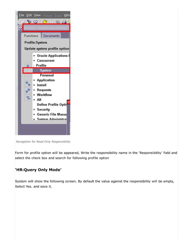 simple steps to make a responsibility read only in oracle apps. | PDF