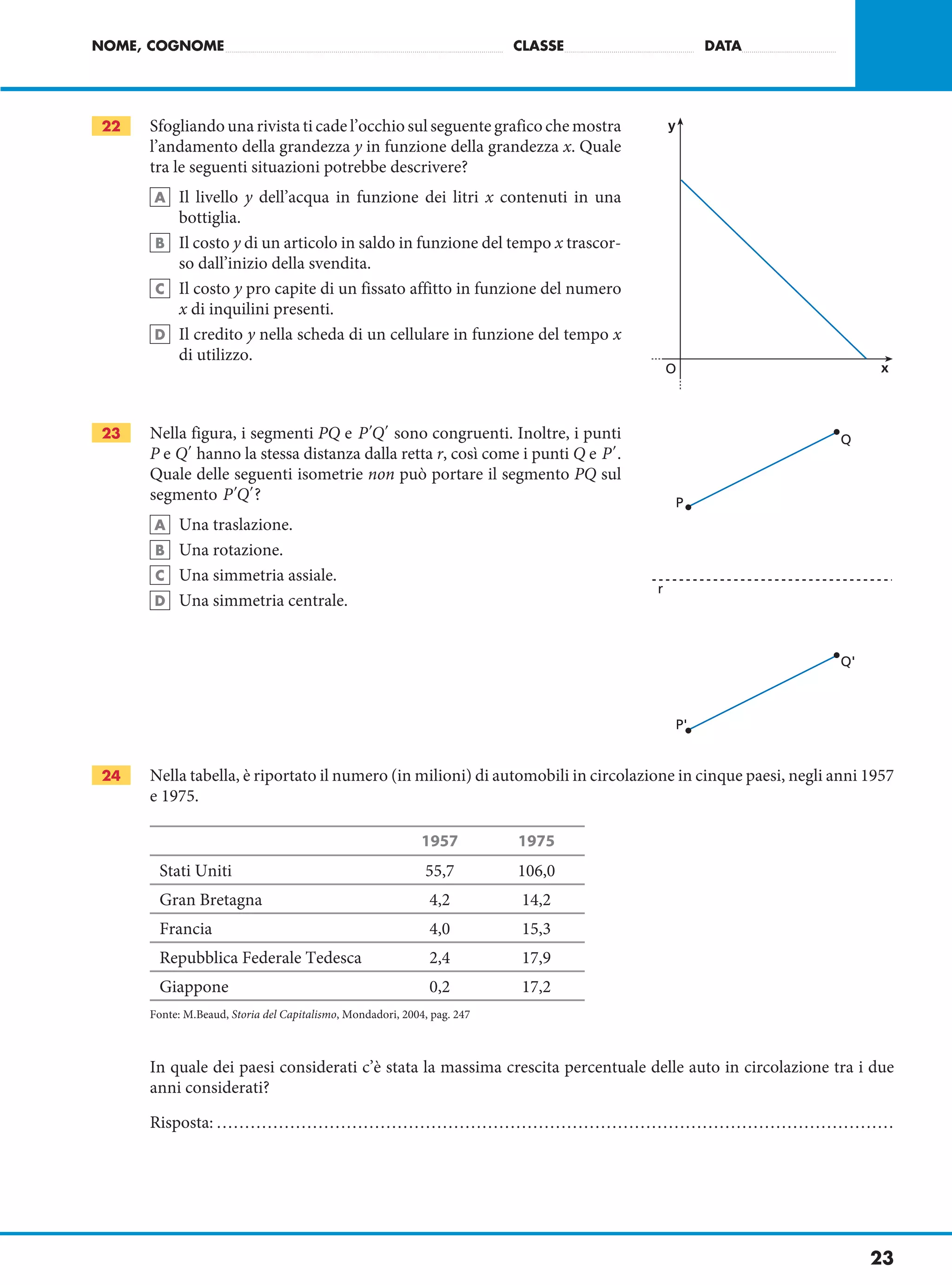2° simulazione invalsi matematica seconda superiore zanichelli | PDF