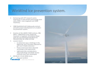 WinWind, Ice prevention system – operating experience and future ...