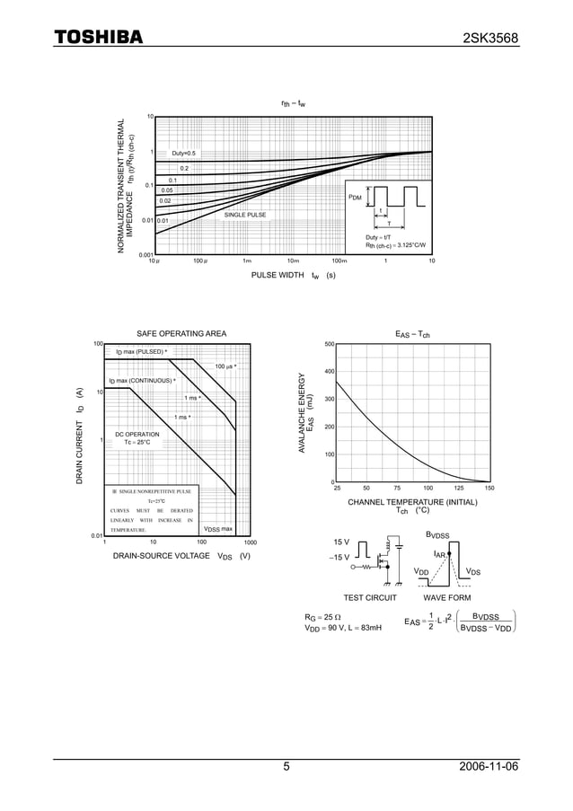 Original N-CHANNEL MOSFET 2SK3568 K3568 12A 500V TO-220F New Toshiba | PDF