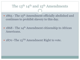 slavery and the civil rights movement 2016 | PPTX