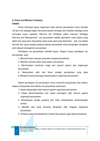 Vision and Company Mission, Long Term Objective, Corporate Culture ...