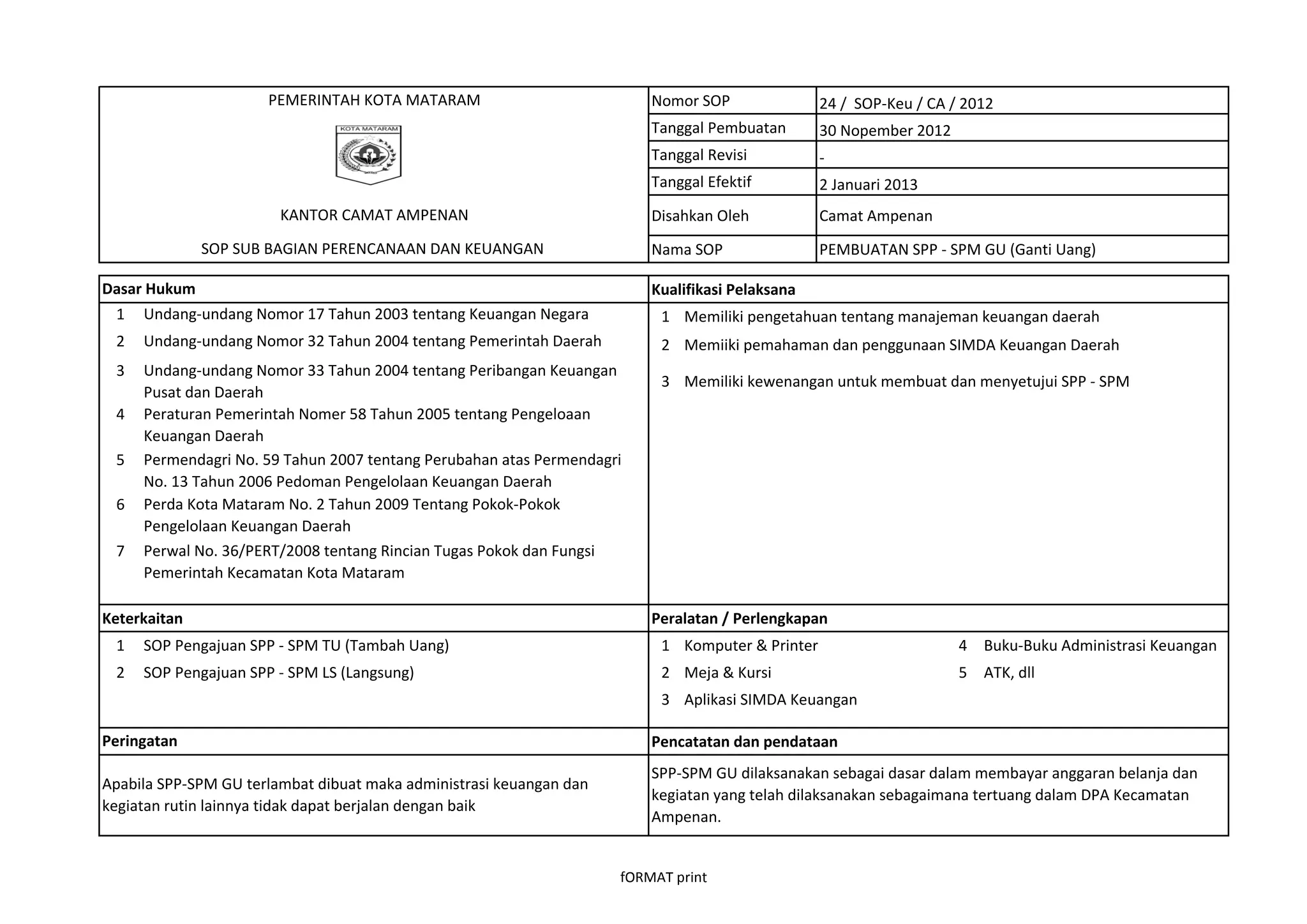 2 sop keuangan perencanaan | PDF