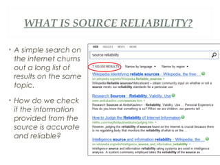 2 source reliability | PPT