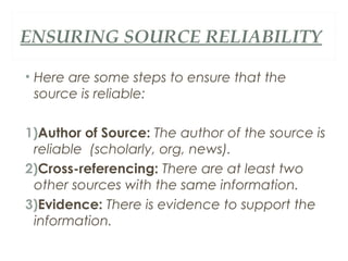 2 source reliability | PPT