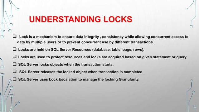 Sql Locks Presentation Ppt