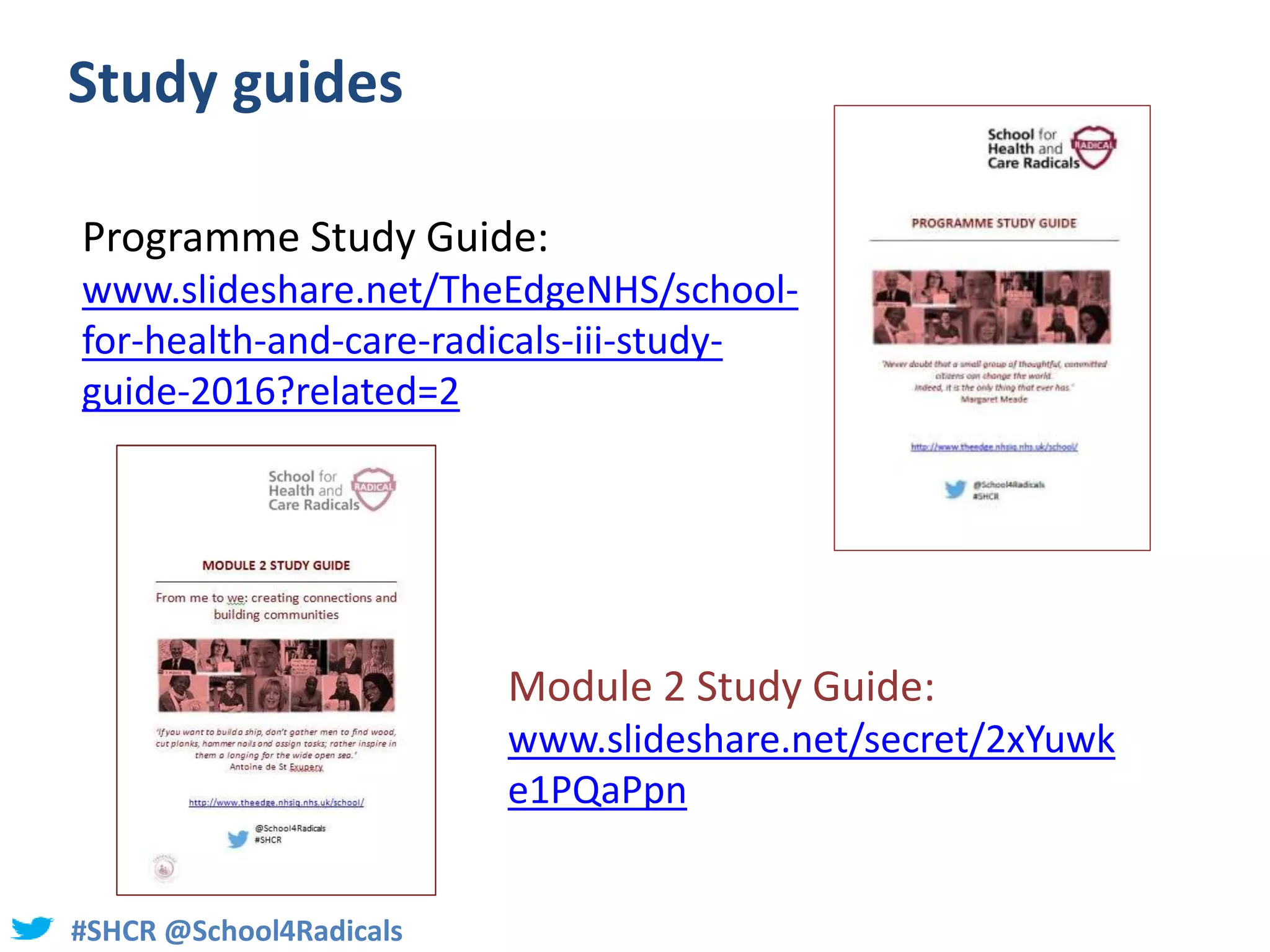 School for Health and Care Radicals - Module 2 slides 2016 | PPTX