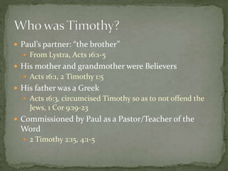 2 ss paul and timothy | PPT