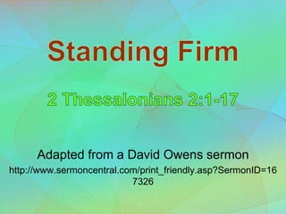 2 Standing Firm, 2 Thessalonians 2 | PPT