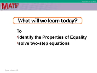 Expressions and Solving 2 step equations.pptx