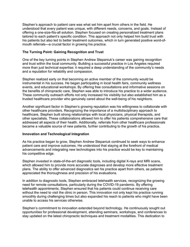 Stephen Andrew Stepaniuk_ The Journey of Building a Successful Practice ...
