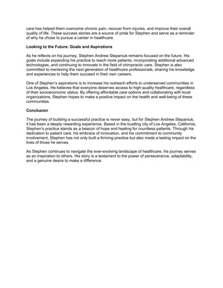 Stephen Andrew Stepaniuk_ The Journey of Building a Successful Practice ...