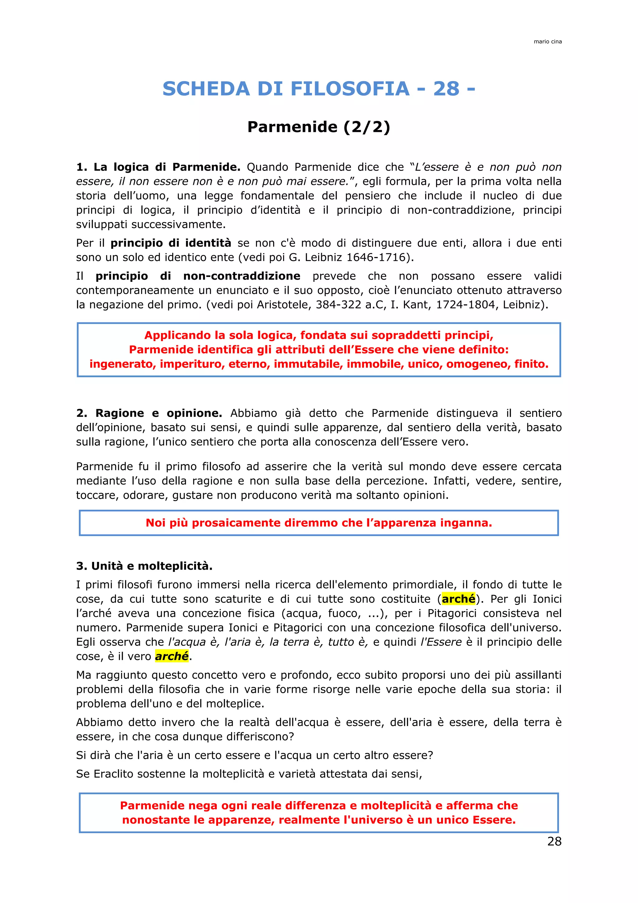 02. Storia della Filosofia. I presocratici | PDF