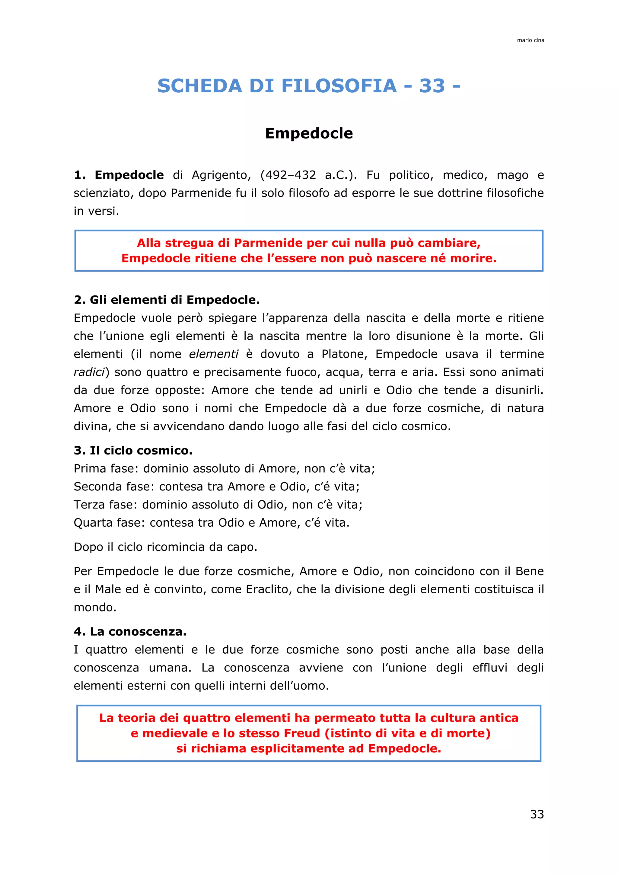 02. Storia della Filosofia. I presocratici | PDF