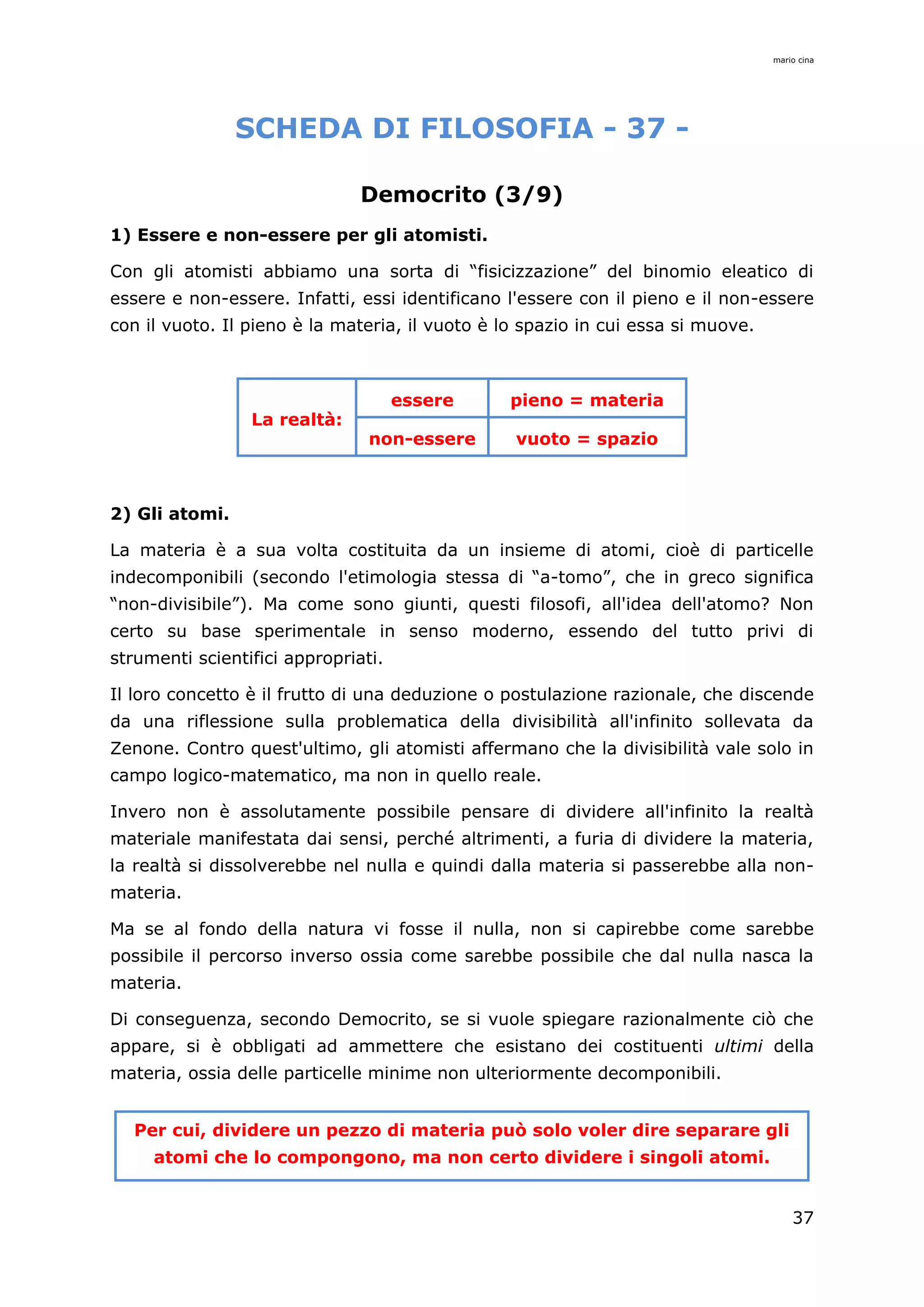02. Storia della Filosofia. I presocratici | PDF