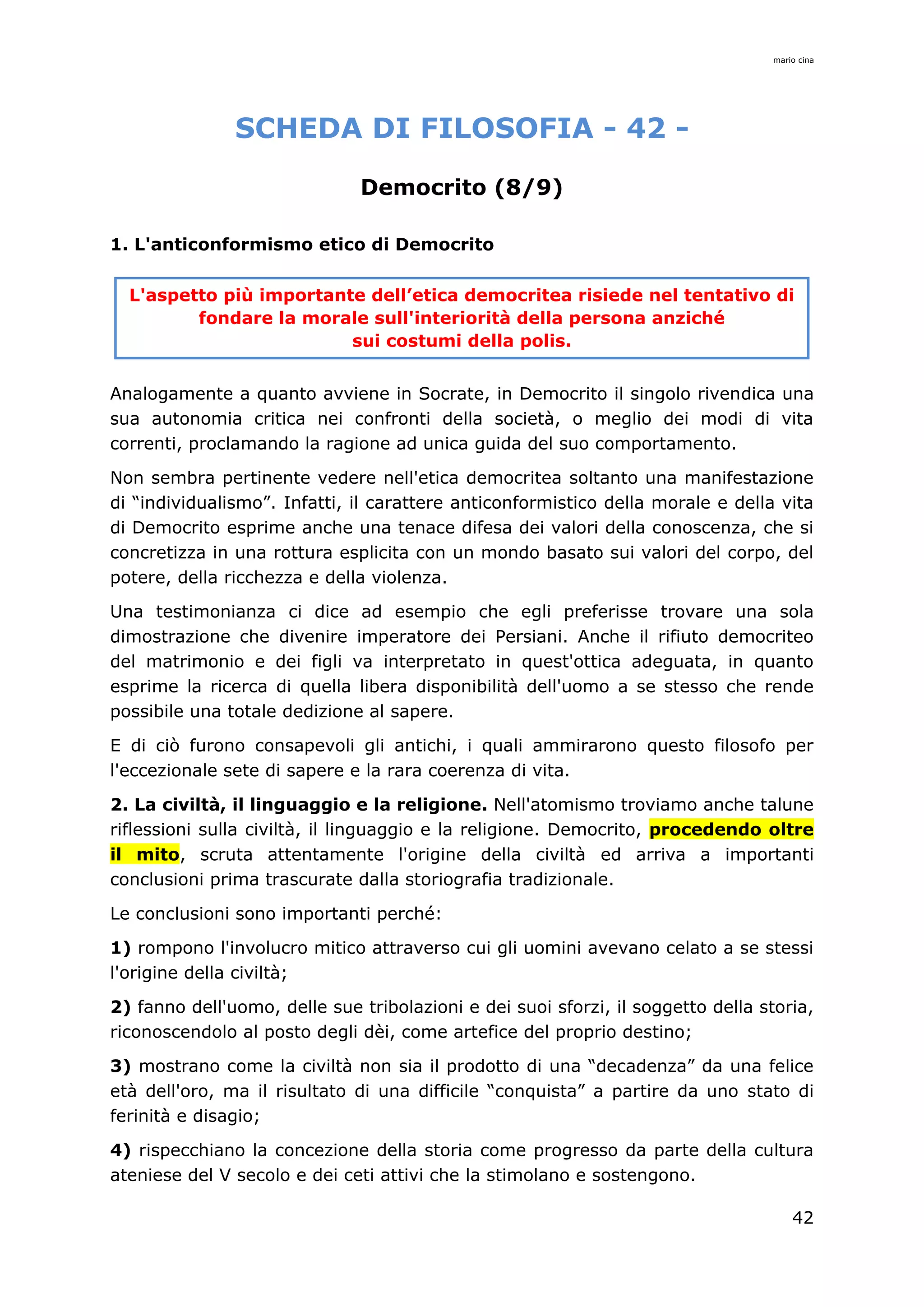 02. Storia della Filosofia. I presocratici | PDF