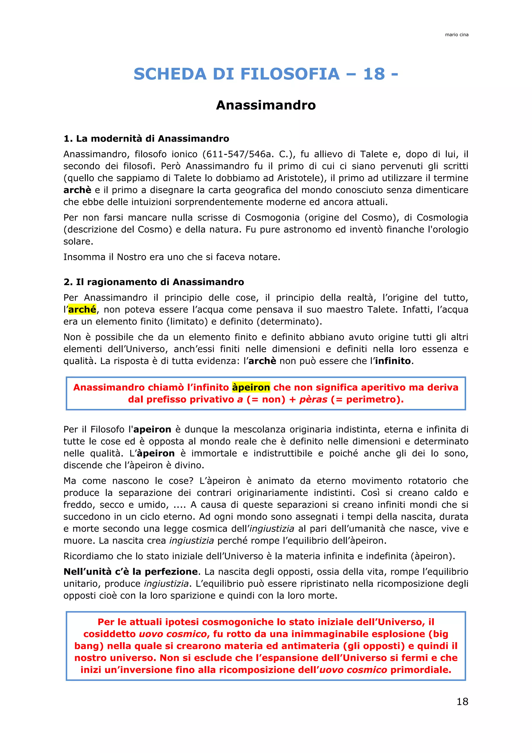 02. Storia della Filosofia. I presocratici | PDF