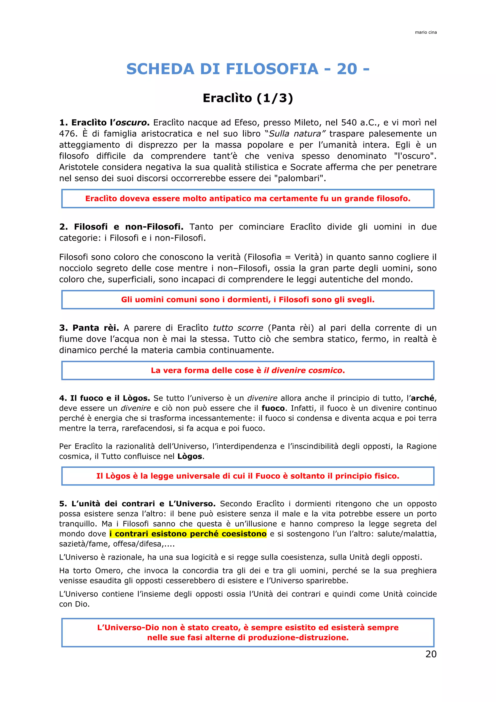 02. Storia della Filosofia. I presocratici | PDF