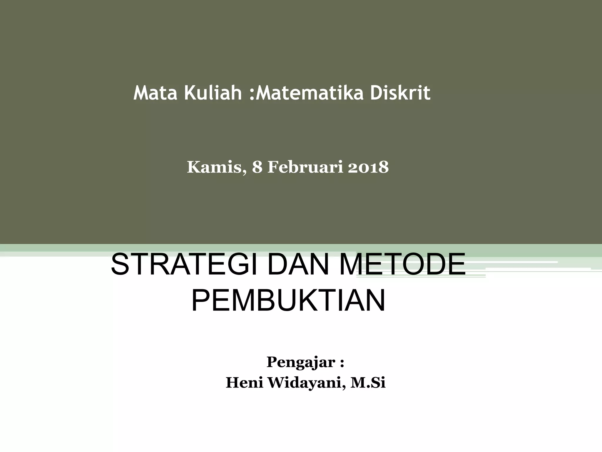 Metode dan Strategi Pembuktian | PPTX