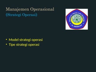 Strategi Produksi dan Operasi Organisasi | PPT