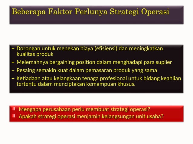 Strategi Produksi dan Operasi Organisasi | PPT