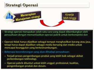 Strategi Produksi dan Operasi Organisasi | PPT