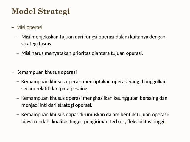 Strategi Produksi dan Operasi Organisasi | PPT