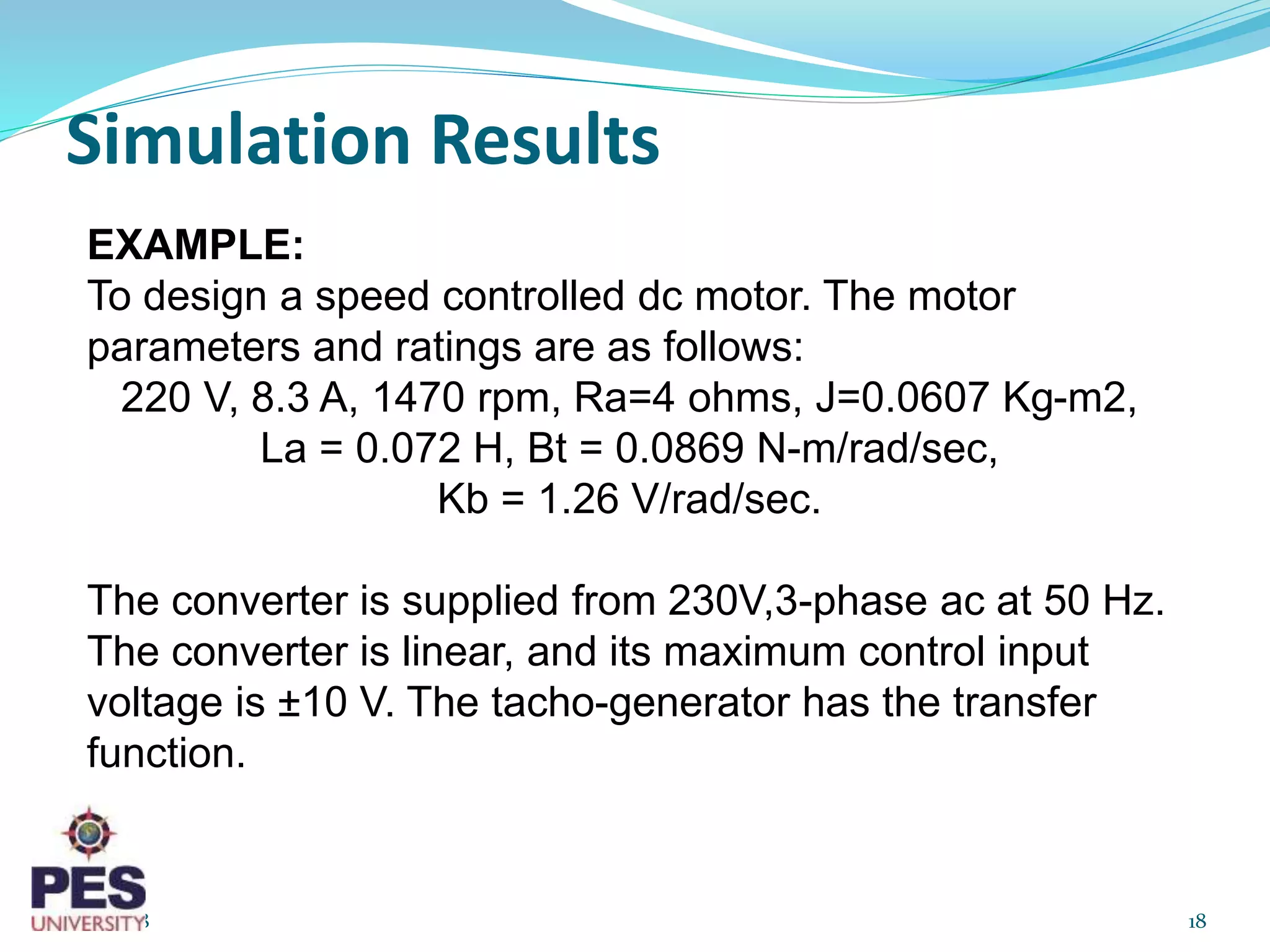 Design of Speed and Current Controller for Two Quadrant DC Motor Drive ...