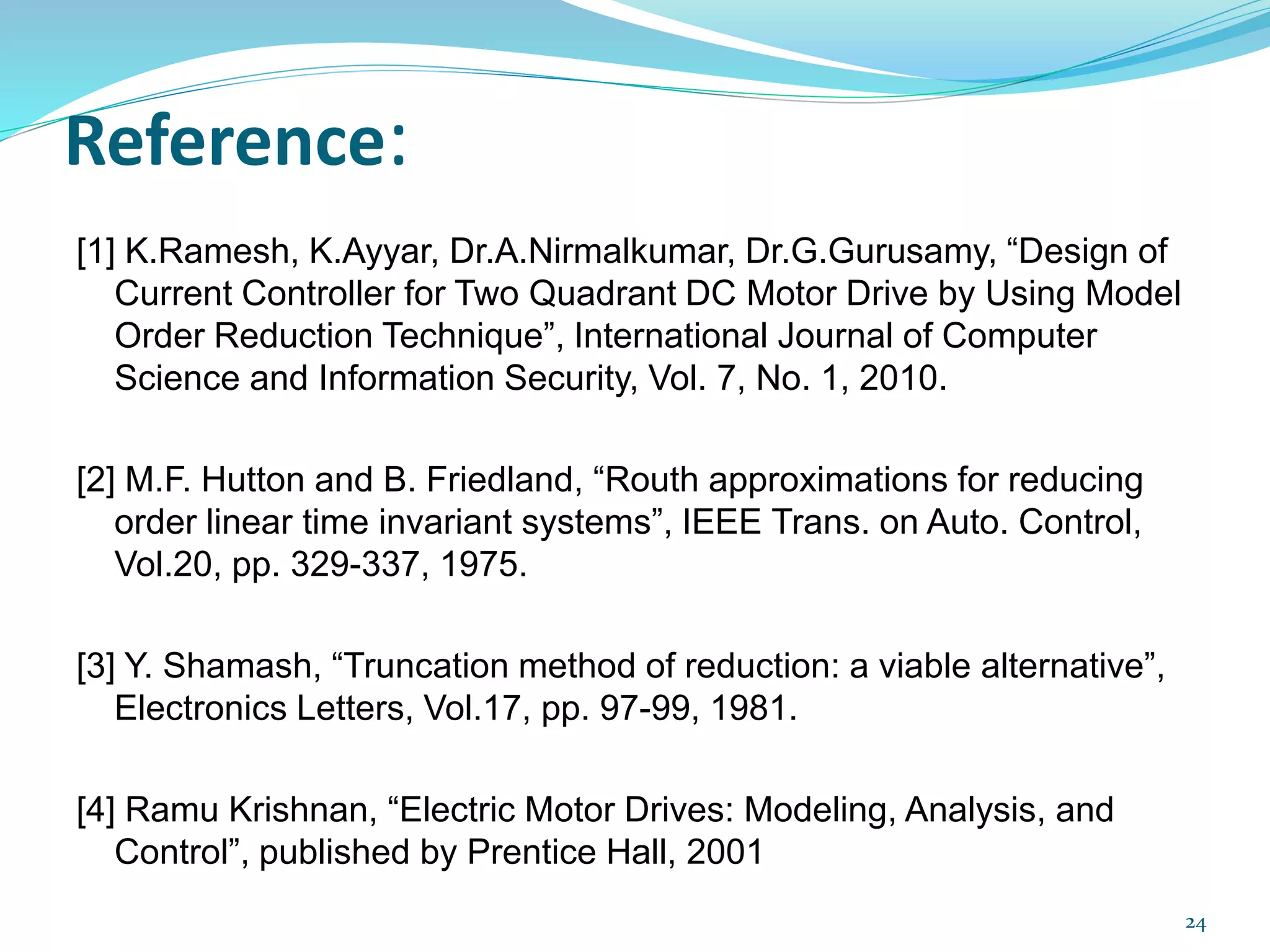 Design of Speed and Current Controller for Two Quadrant DC Motor Drive ...