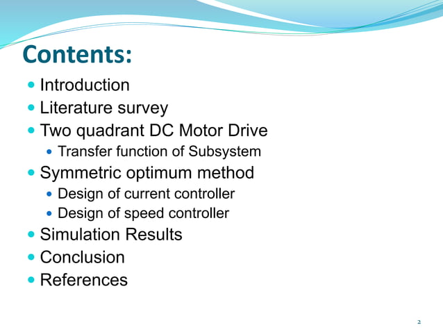 Design of Speed and Current Controller for Two Quadrant DC Motor Drive ...