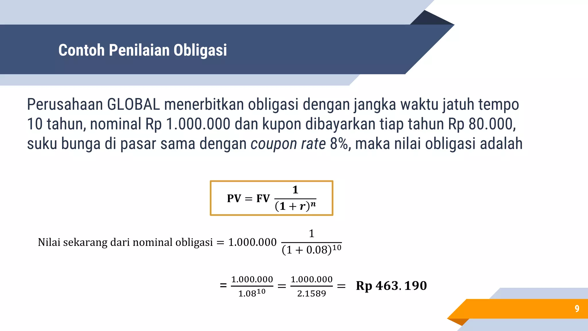 Suku Bunga, Penilaian Obligasi, dan Penilaian Saham | PPTX