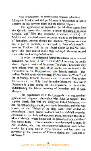 Importance Of Jerusalem To Muslims