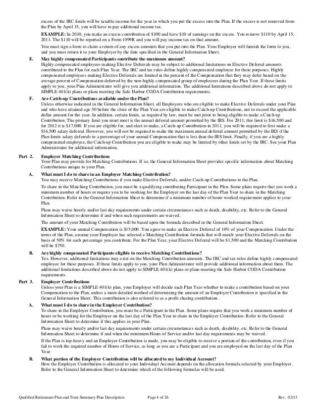 2 summary plan description
