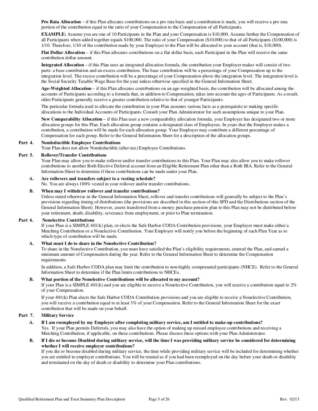 2 summary plan description