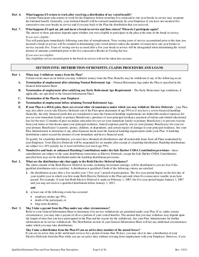 2 summary plan description