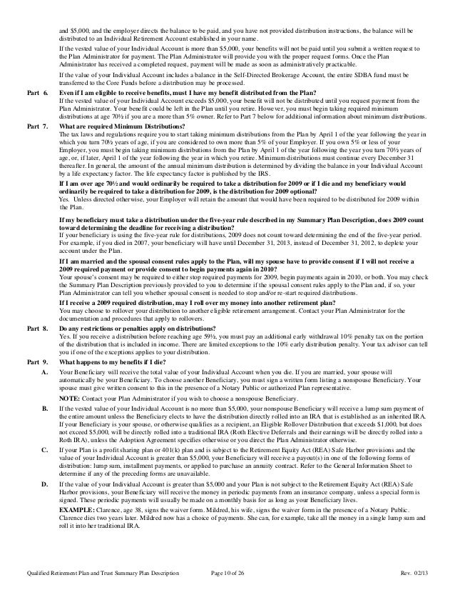 2 summary plan description