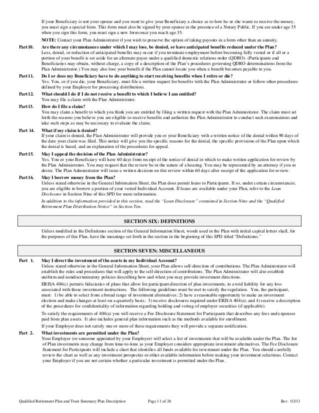 2 summary plan description