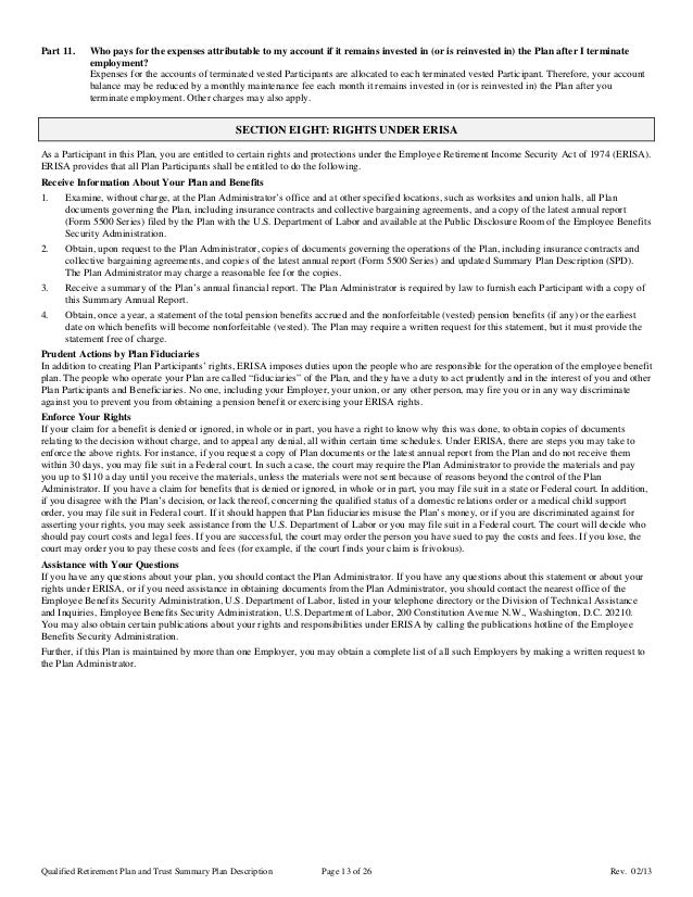 2 summary plan description