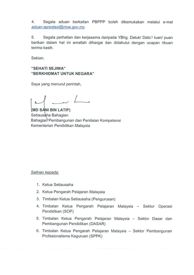 2 surat pelaksanaan pbppp | PDF