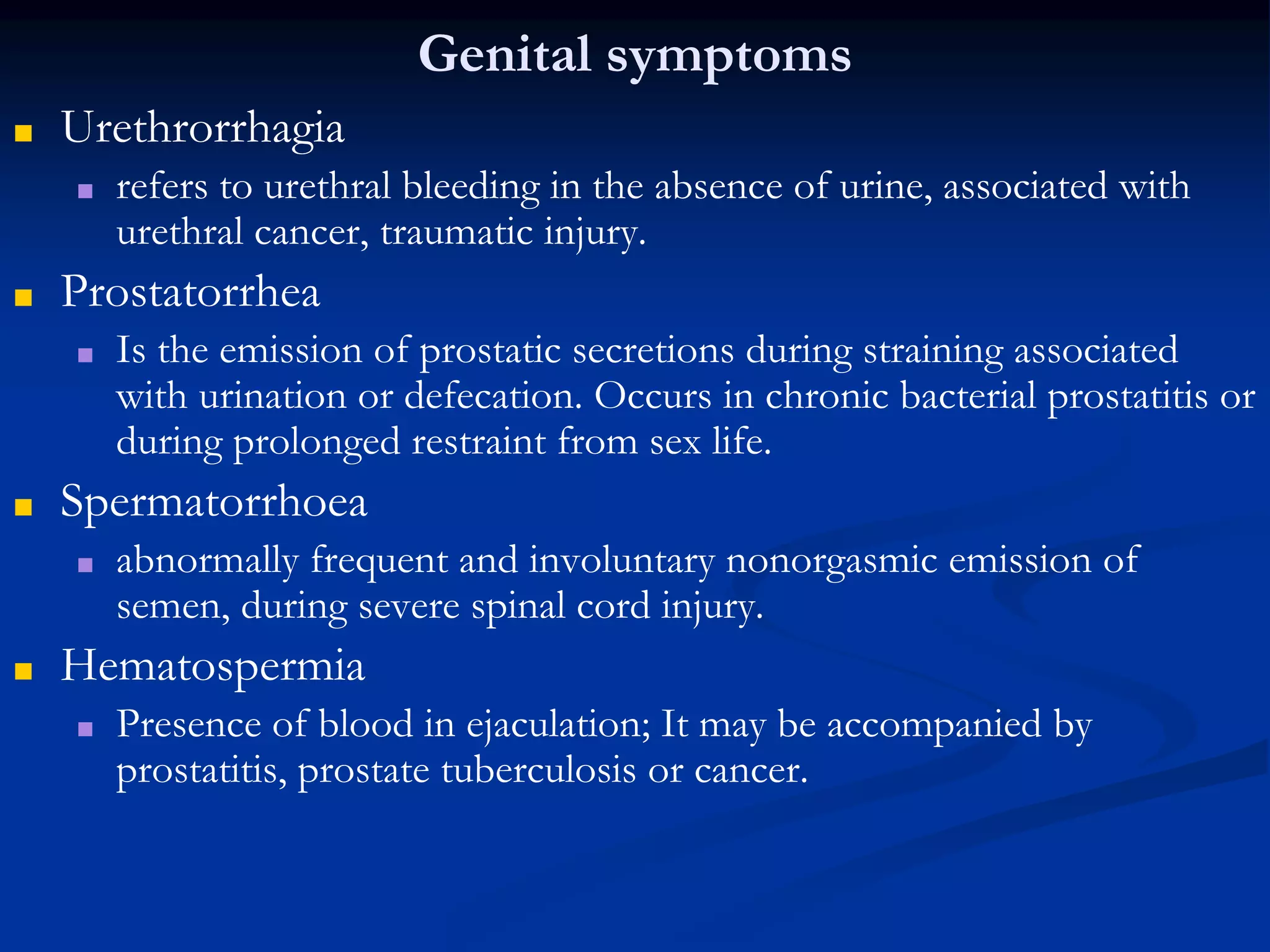 Symptomology and methods of physical examination of urological diseases ...