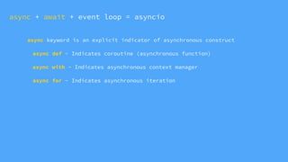 Syncing up with Python’s asyncio for (micro) service development, Joir-dan Gumbs | PDF | Web ...