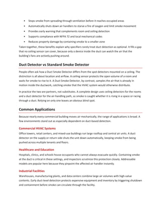 System Sensor Duct Detector: Features, Benefits & Applications | PDF
