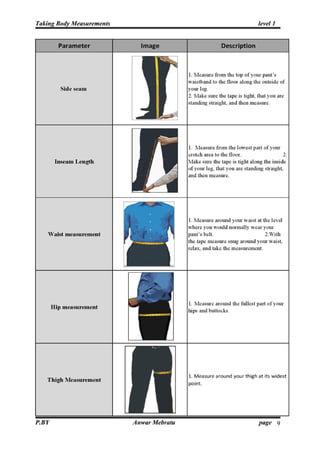 Taking body measurements | PDF