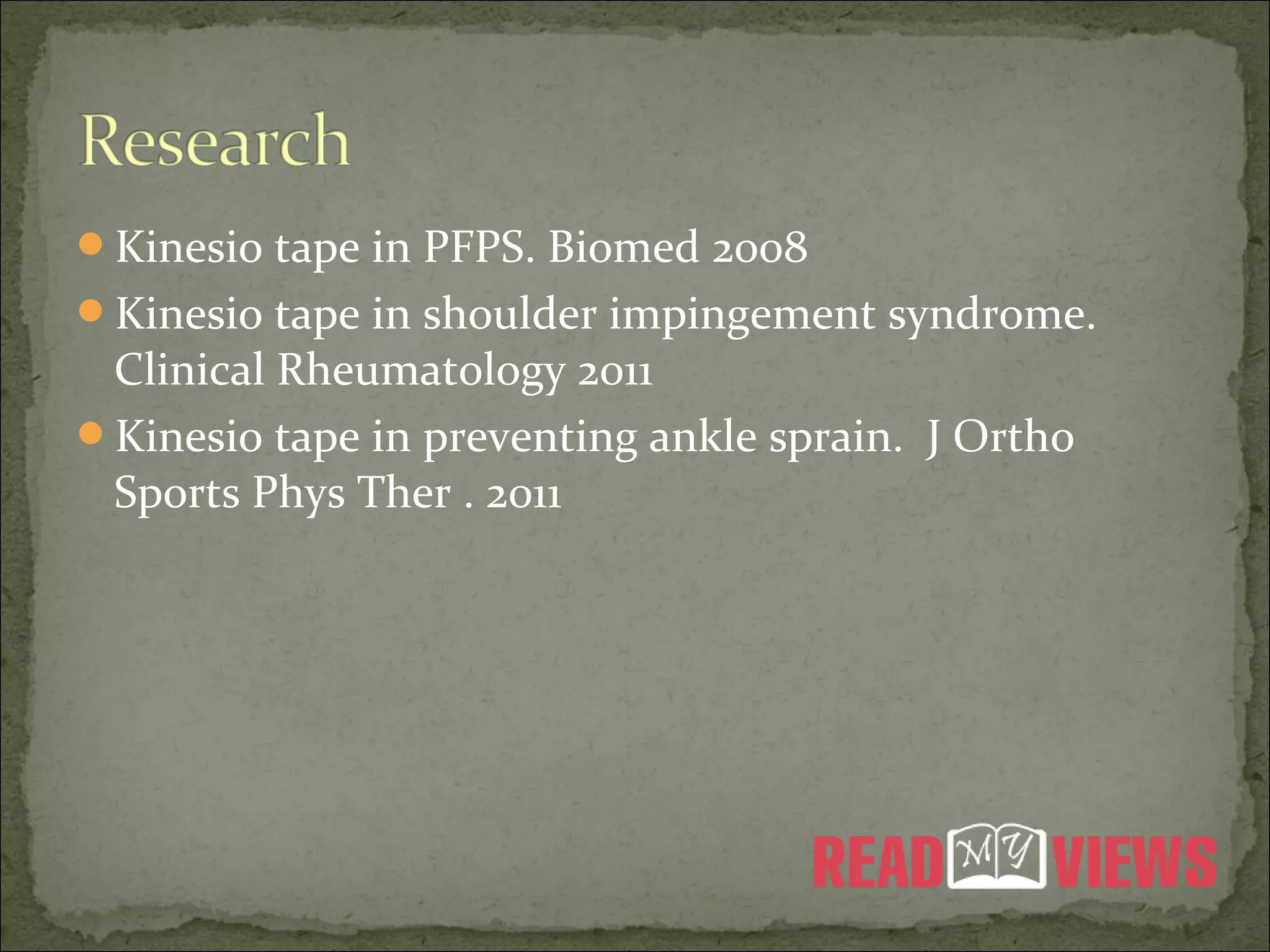 Taping in Physiotherapy | PPT