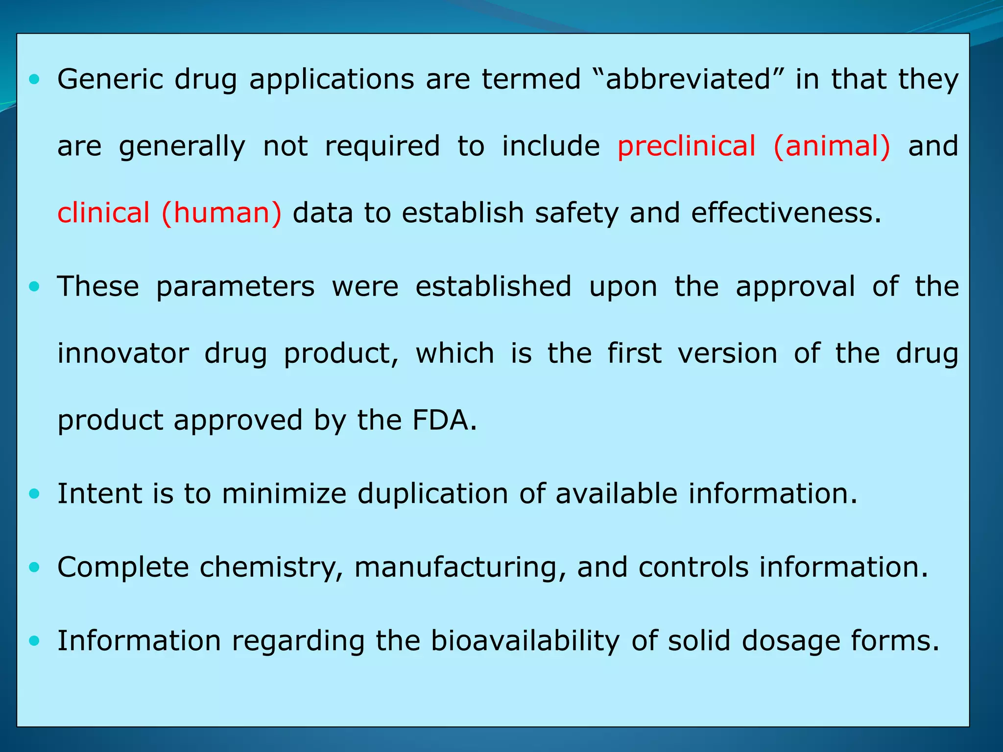 ANDA FDA APPLICATION | PPTX