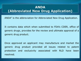 ANDA FDA APPLICATION | PPTX